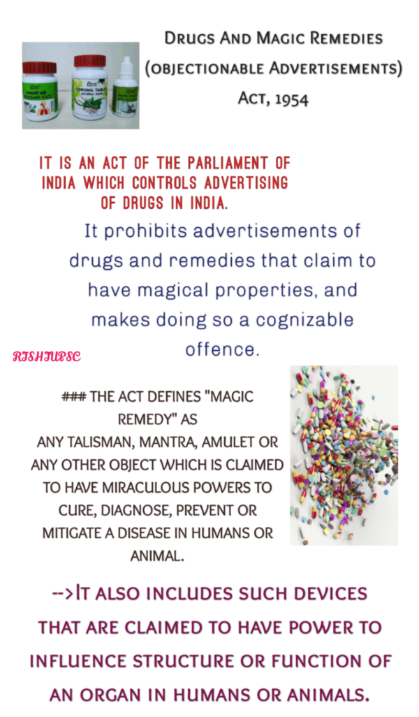 Drugs and Magic Remedies (Objectionable Advertisements) Act, 1954 ...